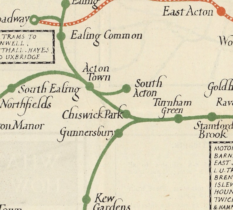 Map of London Underground. 1922. Vintage Home Deco Style Old - Etsy