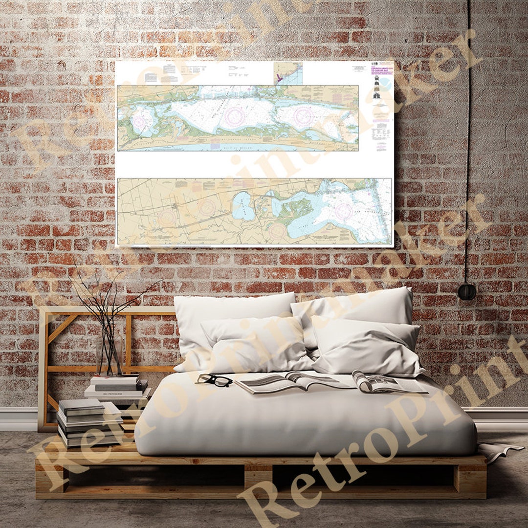 Espiritu Santo Bay to Carols Bay Texas Nautical Wall Art Reproduction ...