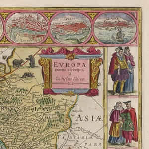 Map of Europe, 1665. Restoration Hardware Home Deco Style Old Wall ...