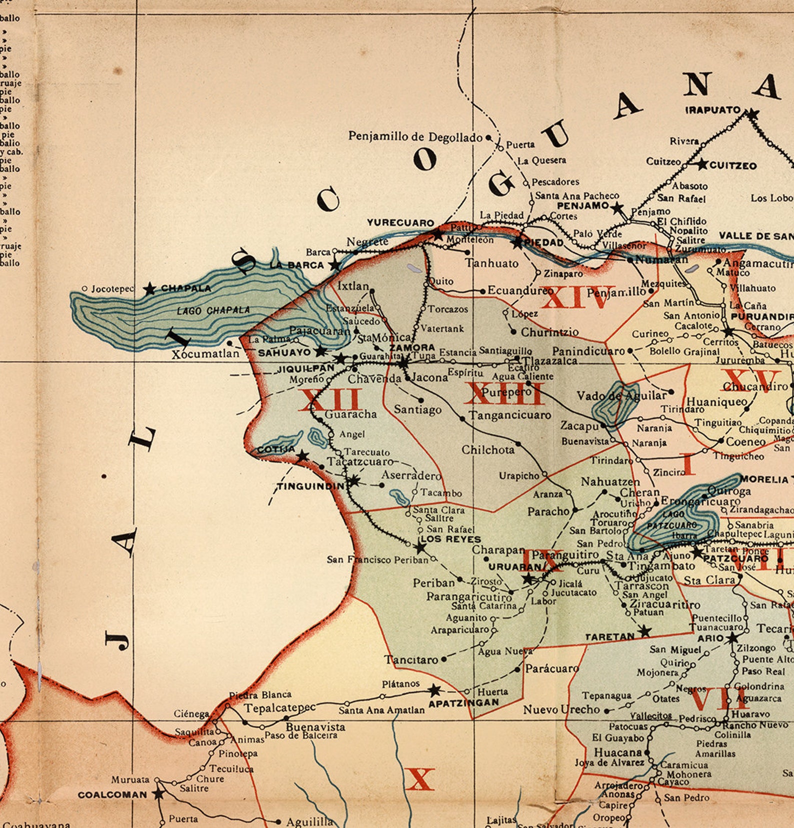 Map of Michoacan, Mexico, 1904. Vintage Restoration Hardware Home Deco ...