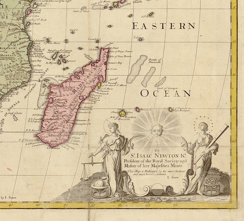 Map of Africa 1725. John Senex. Vintage Restoration Hardware | Etsy