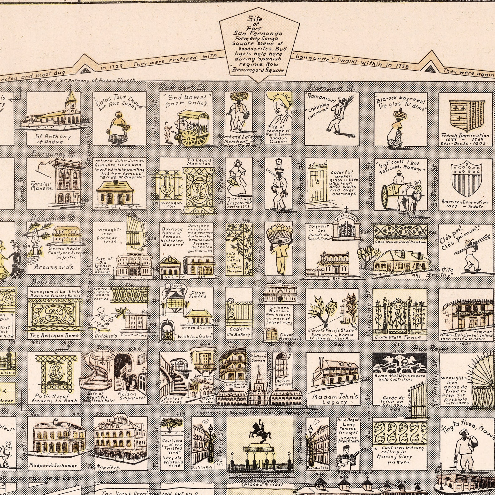 Map of French Quarter (vieux Carré / Barrio Francés) in New Orleans ...