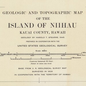 Topographic Map of the Island of Niihau Kauai County | Etsy