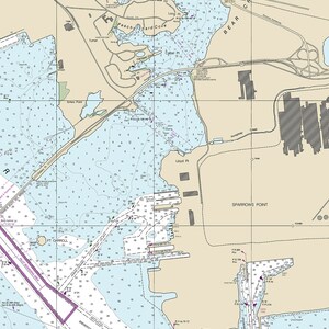 Nautical Charts of Baltimore Harbor Maryland 12281 Patapsco Marley Neck ...