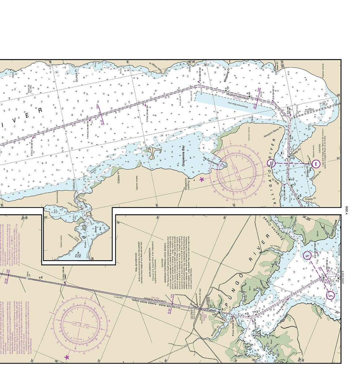 Nautical Charts of Albermarle Sound to Neuse River North - Etsy