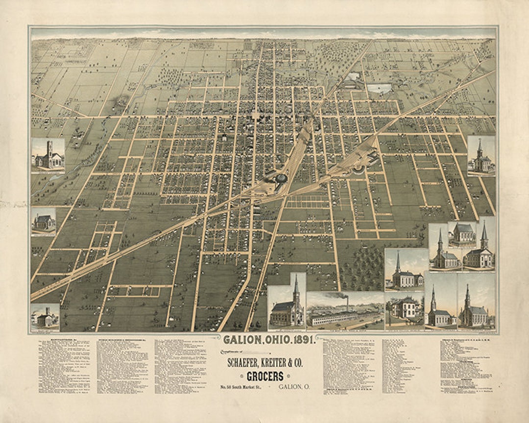 Map of Galion, Crawford, Morrow, and Richland County, Ohio OH, 1891 ...