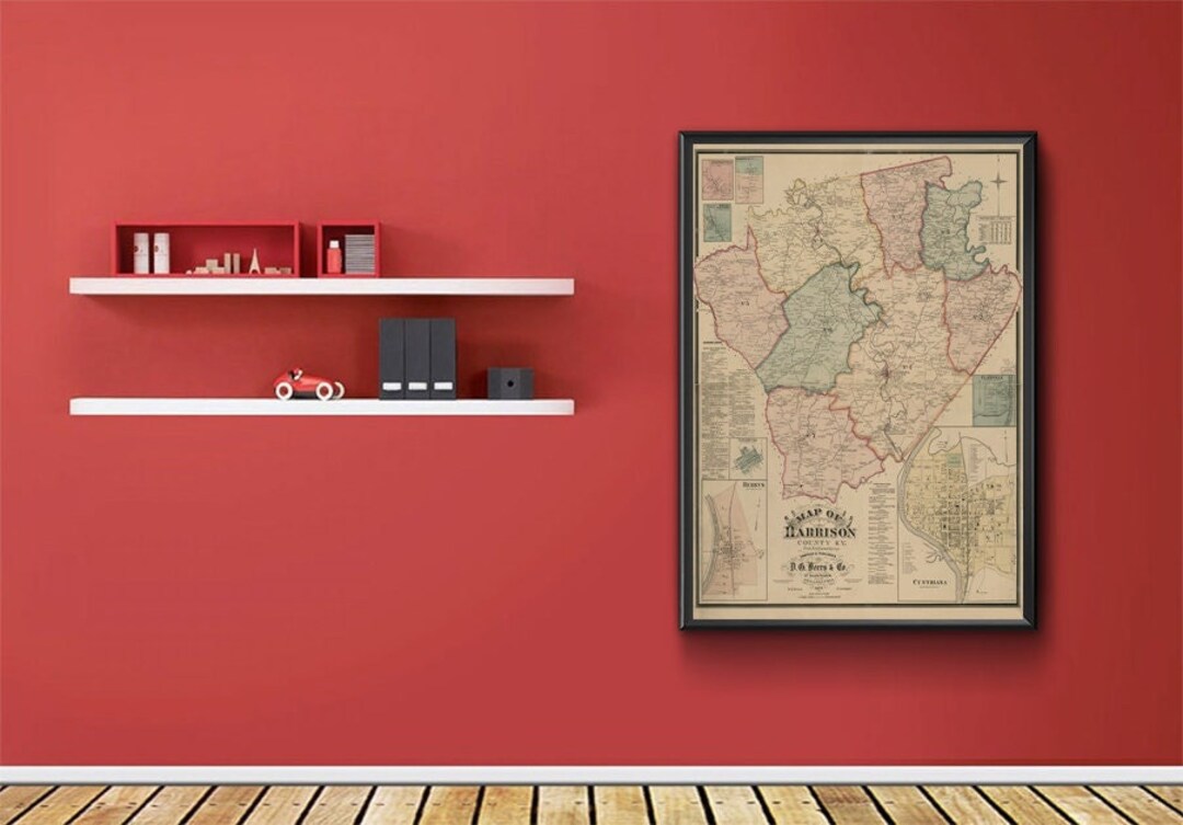 Map of Harrison County, Kentucky, 1877. Home Old Wall Vintage ...