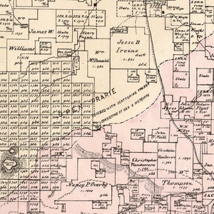 Map of Jack County, Texas, TX ... 1876. Shows Ownership. Vintage ...