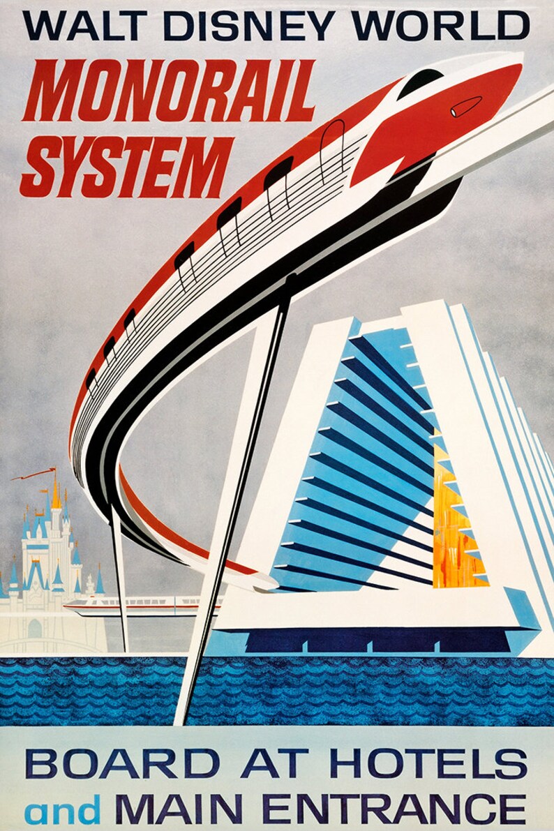 Monorail System Contemporary Resort Attraction Poster - Etsy