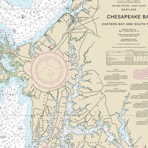 NOAA Nautical Charts of Chesapeake Bay Eastern Bay and South River ...