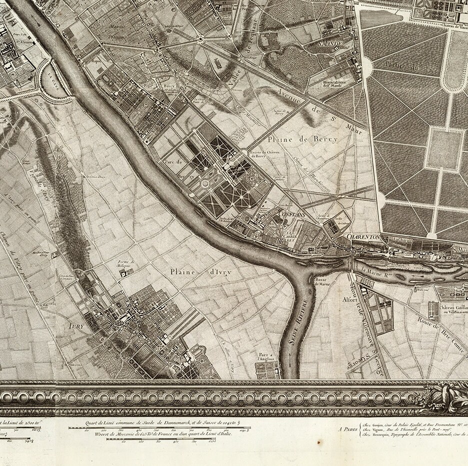 Map of Paris France 1795. Restoration Hardware Home Deco | Etsy