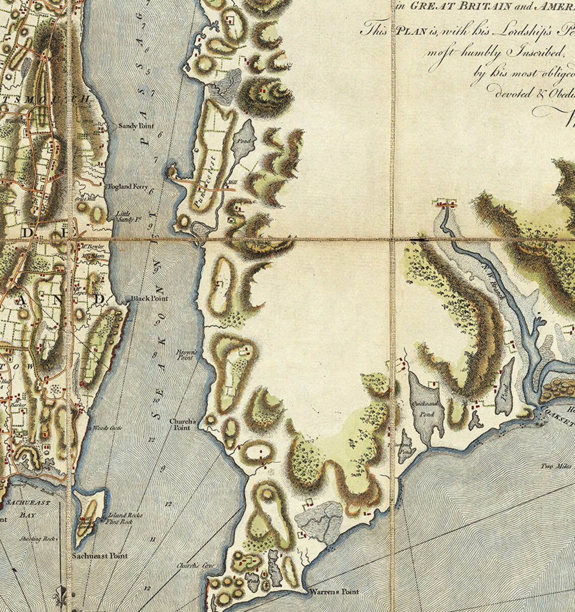 Topographical Chart of the Bay of Narraganset. Rhode Island - Etsy