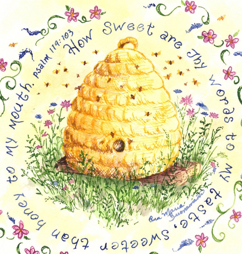 Sweeter Than Honey Bees Psalms Bible Scripture Verse - Etsy