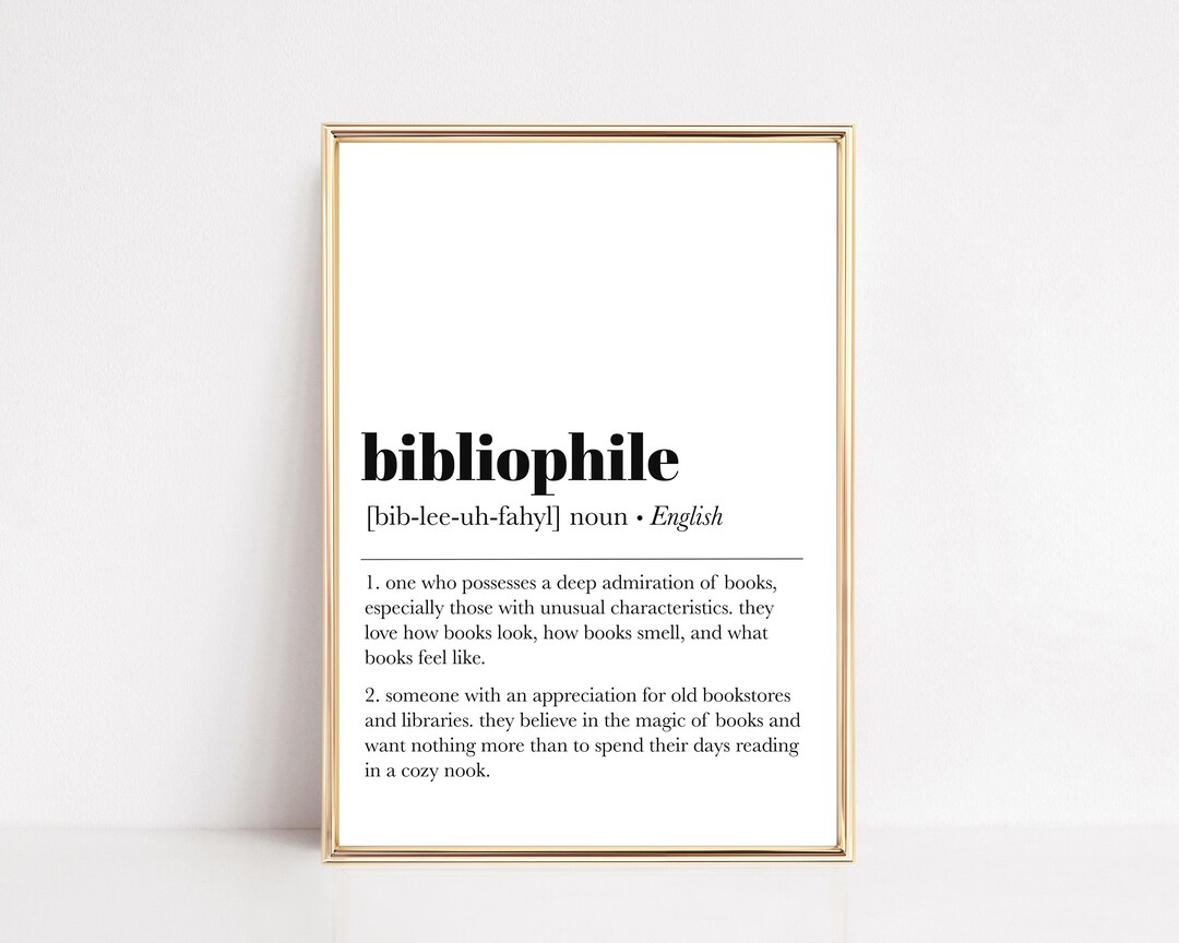 Bibliophile Definition Print | Book Wall Art | Book Lover Print | Book ...
