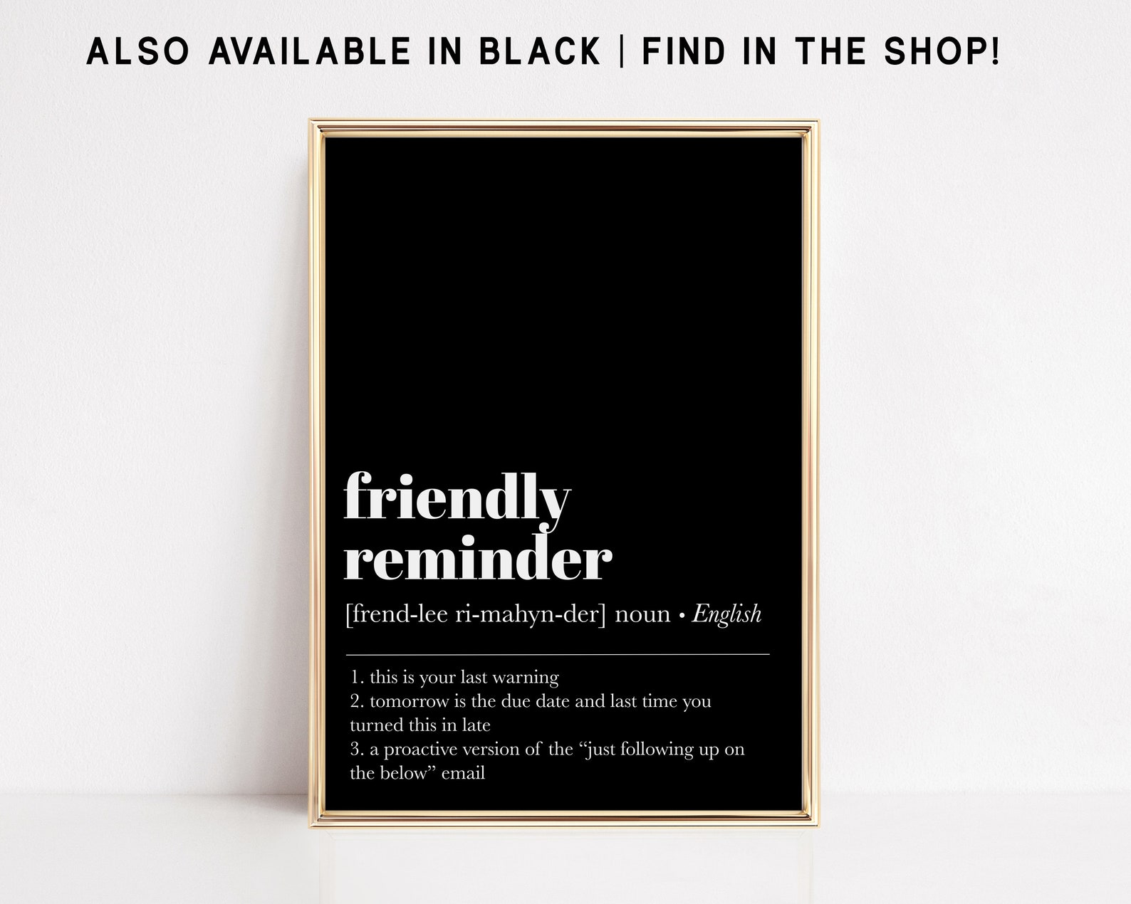 Funny Home Office Art Friendly Reminder Definition Print - Etsy