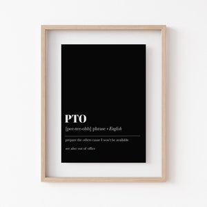 Funny Cubicle Decor Definition Print Pto Prepare the Others Office Wall ...