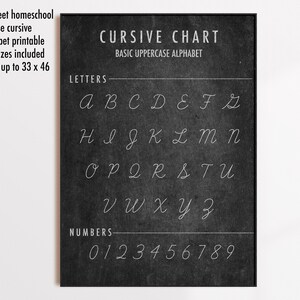 Cursive Chart Printable | Cursive Alphabet Poster | Alphabet Printable ...