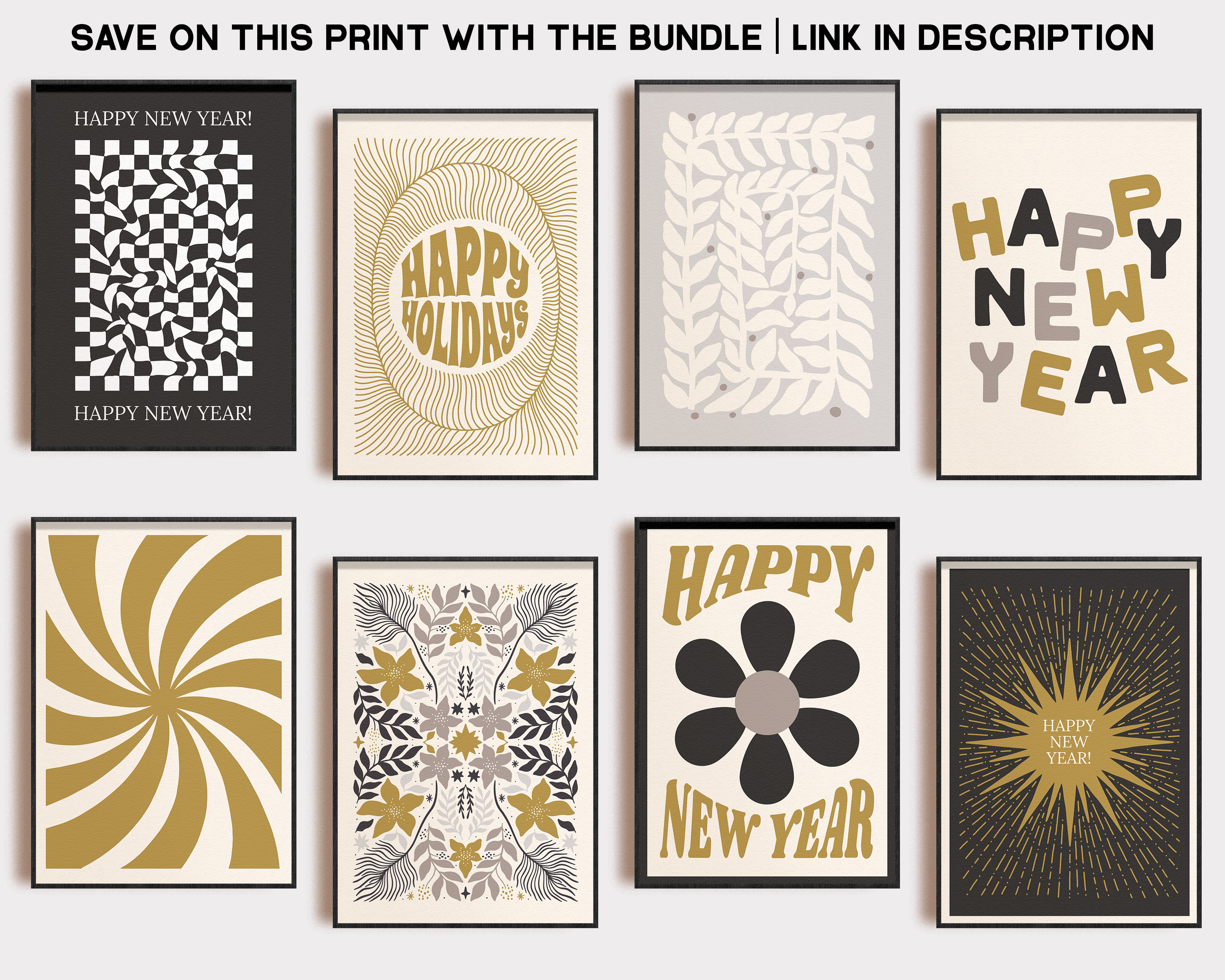 Happy New Years Print Printable New Years Eve Decor New - Etsy