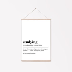 Study Definition Print | Studying Print | Teen Wall Art | Gift for ...