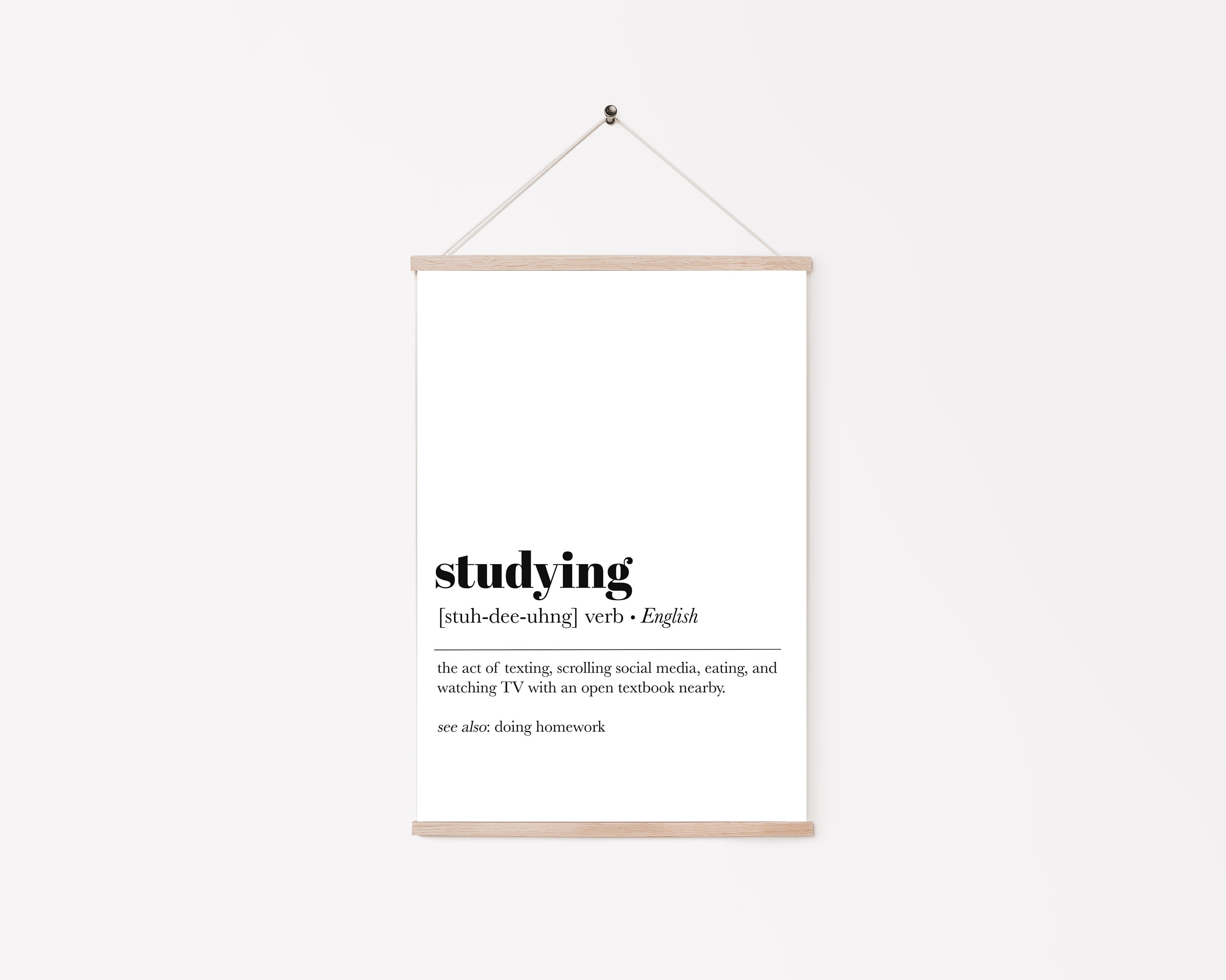 Study Definition Print Studying Print Teen Wall Art Gift - Etsy
