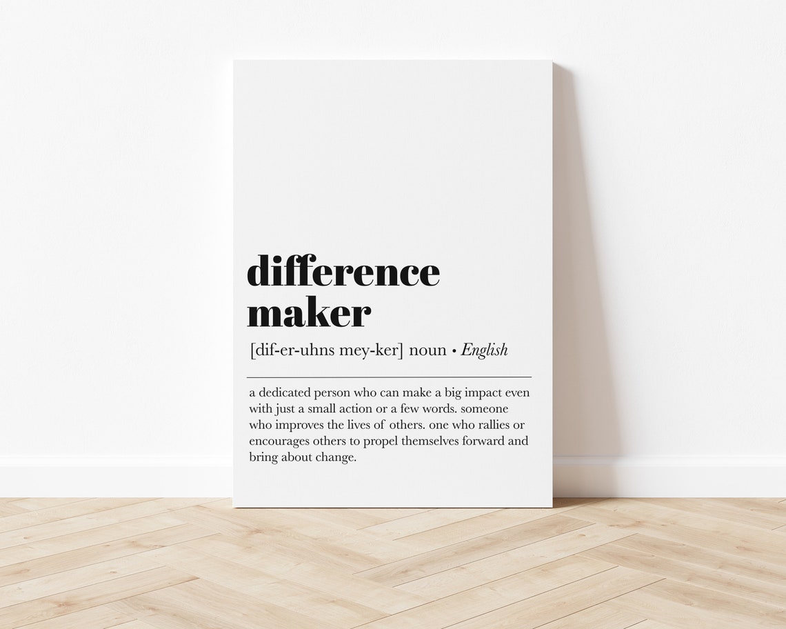 Difference Maker Definition Print Minimal Print Best - Etsy UK