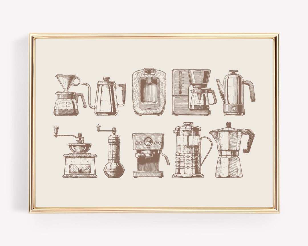 Coffee Wall Art | Modern Coffee Print | Coffee Maker Print | Coffee Bar ...