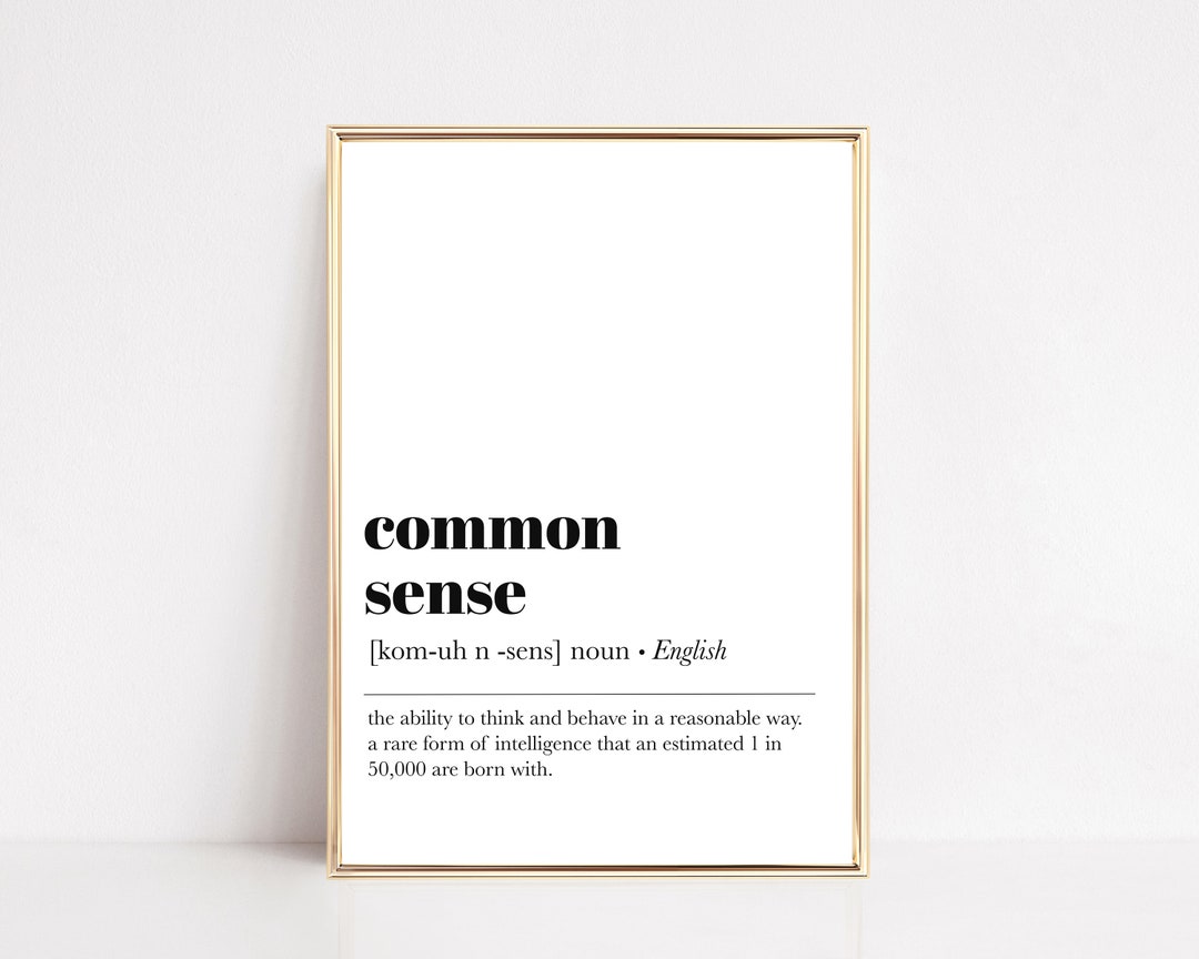 Office Wall Art Common Sense Definition Funny Home Office Decor Work ...