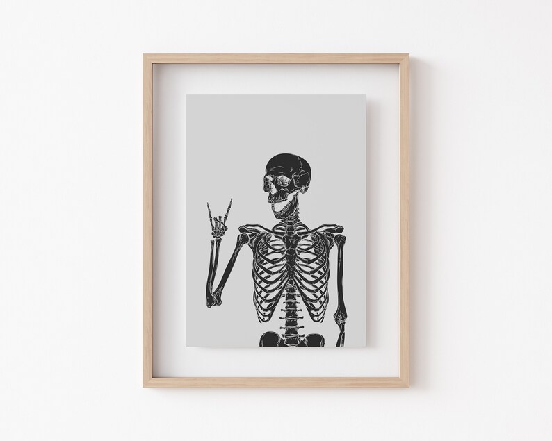 Halloween Prints | Skeleton Print | Set of 6 Prints | Skeleton Gallery ...
