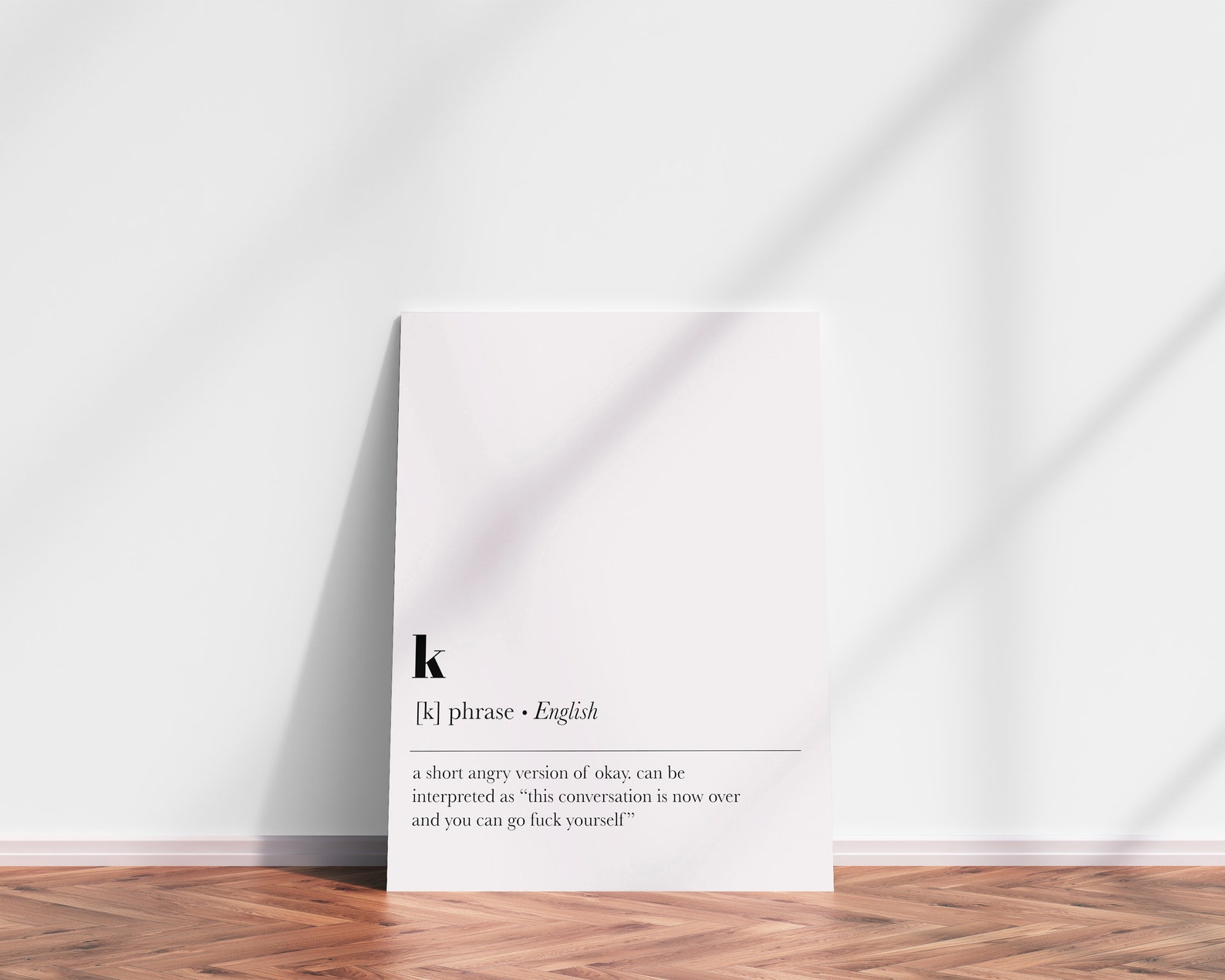 Funny Wall Art | K Definition Printable | Dorm Room Decor | Definition ...
