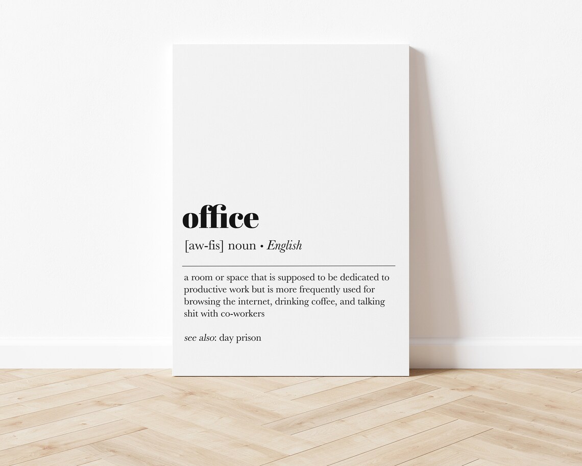 Office Definition Print Office Decor Funny Office Wall Art - Etsy