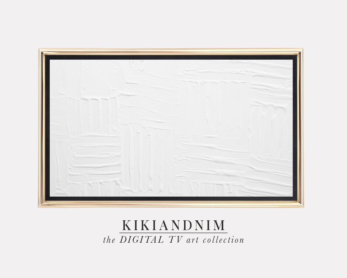 Samsung Frame Tv Art Set Modern Texture Frame Tv Art White | Etsy