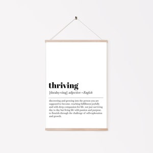 Thriving Definition Print Therapy Office Decor Self Care Wall Art ...