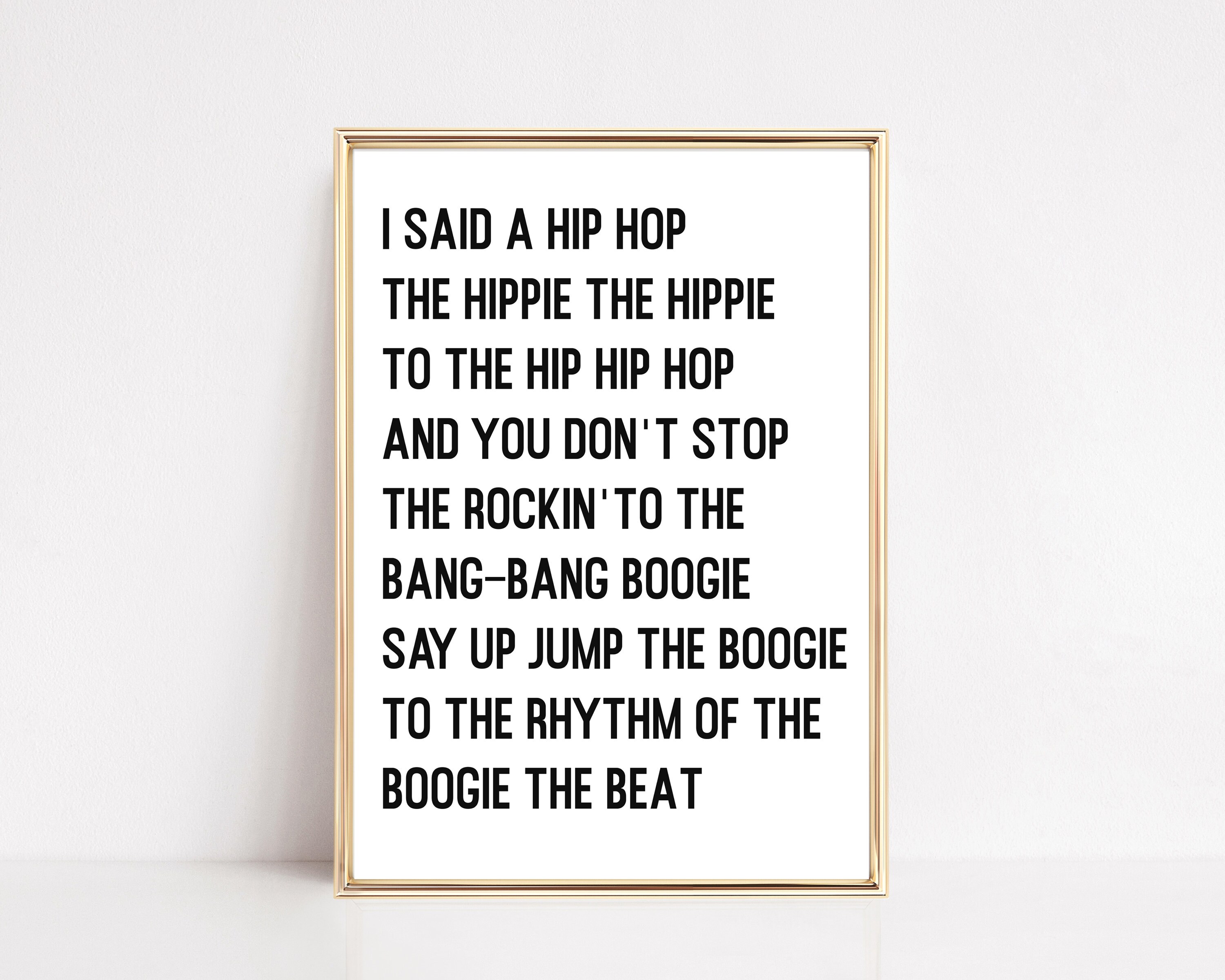 Hip Hop Song Lyric Rappers Delight Lyric Quote Poster I | Etsy