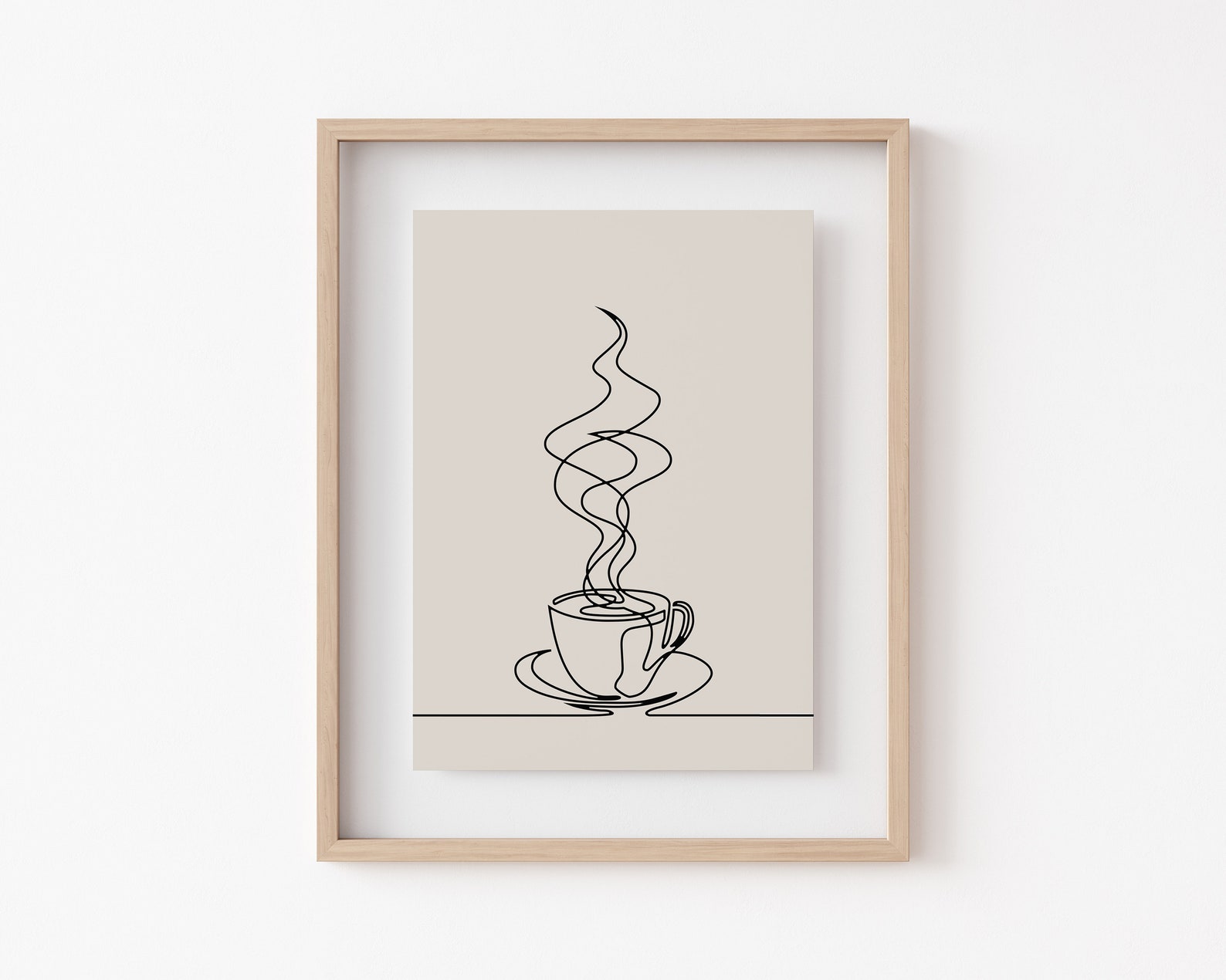 Coffee One Line Art Coffee Wall Art Minimal Coffee Print - Etsy