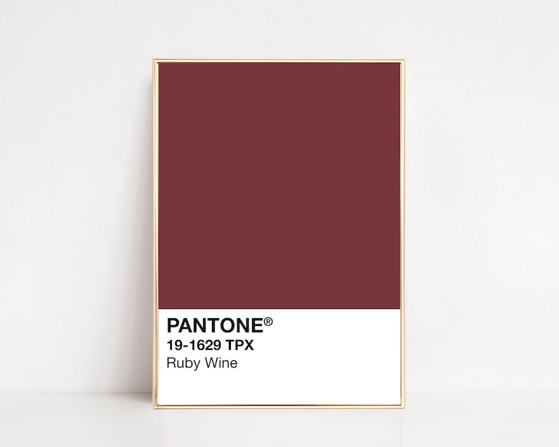 Pantone ruby wine print pantone art pantone print red | Etsy