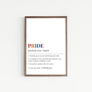 Pride Definition Print Coming Out Gift LGBTQ Gift Pride Office Decor ...
