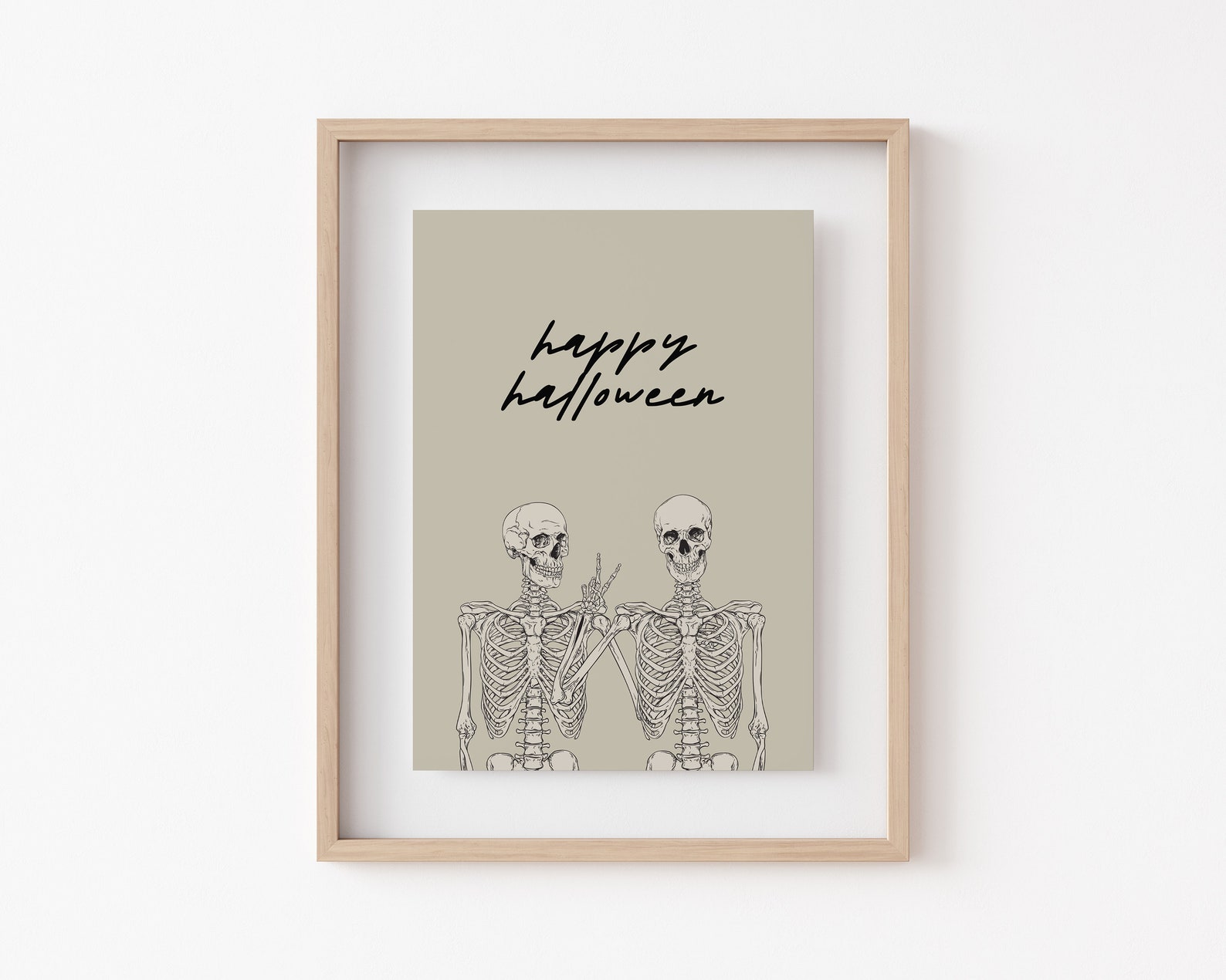 Boho Halloween Decor | Set of 6 Skeleton Prints | Halloween Prints ...