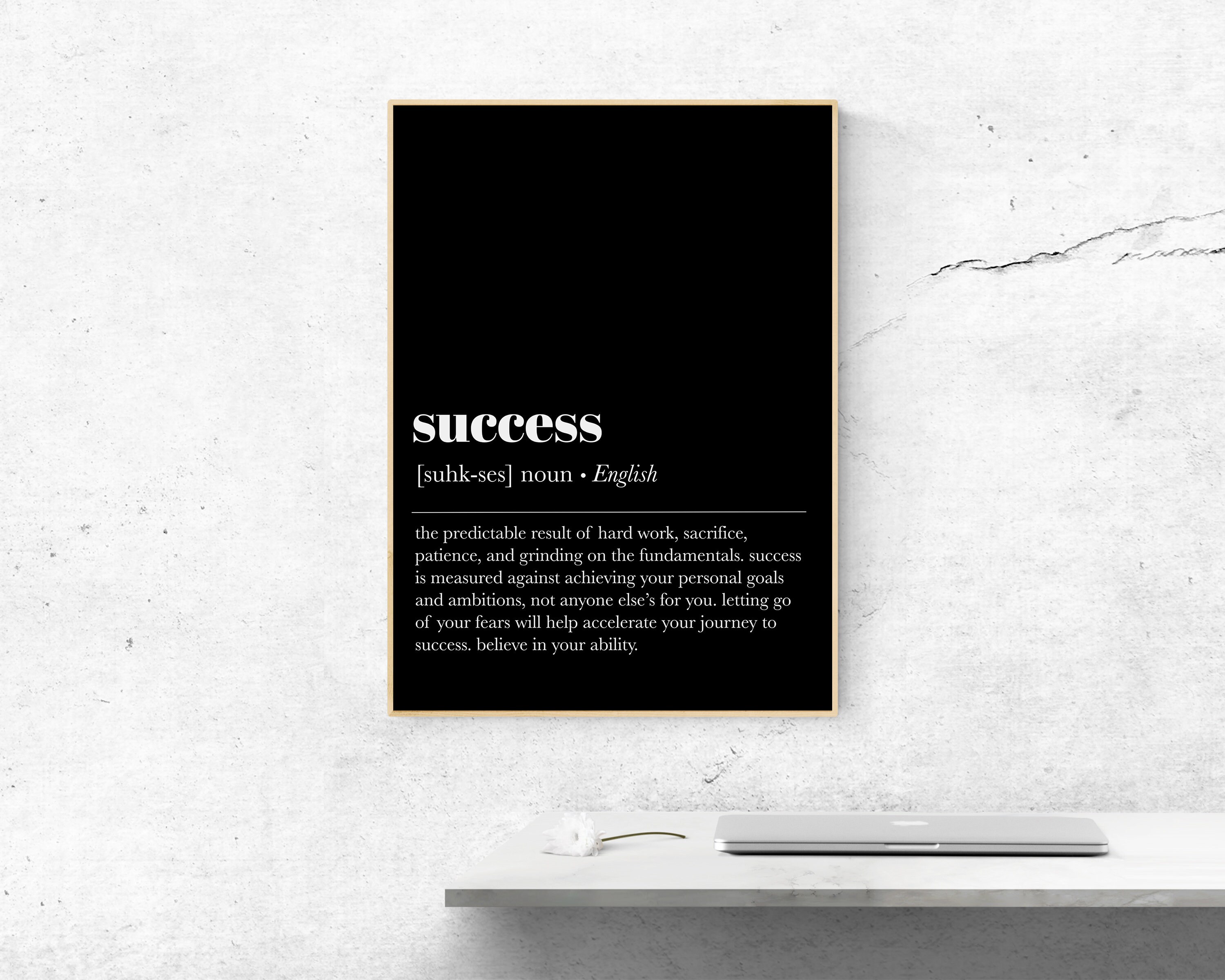 Success Definition Printable Office Wall Art Home Office | Etsy