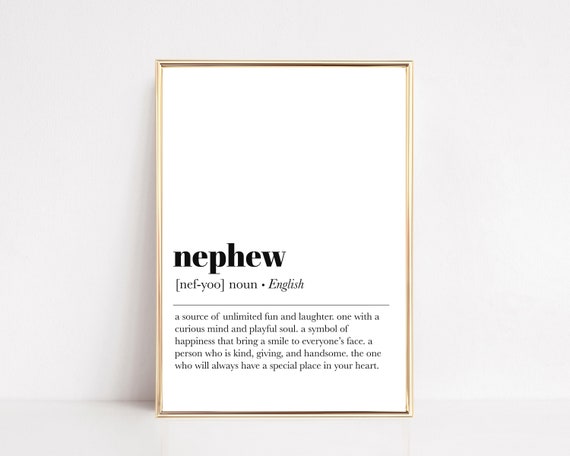 Nephew Definition Print Gifts for Him Gifts From Uncle | Etsy