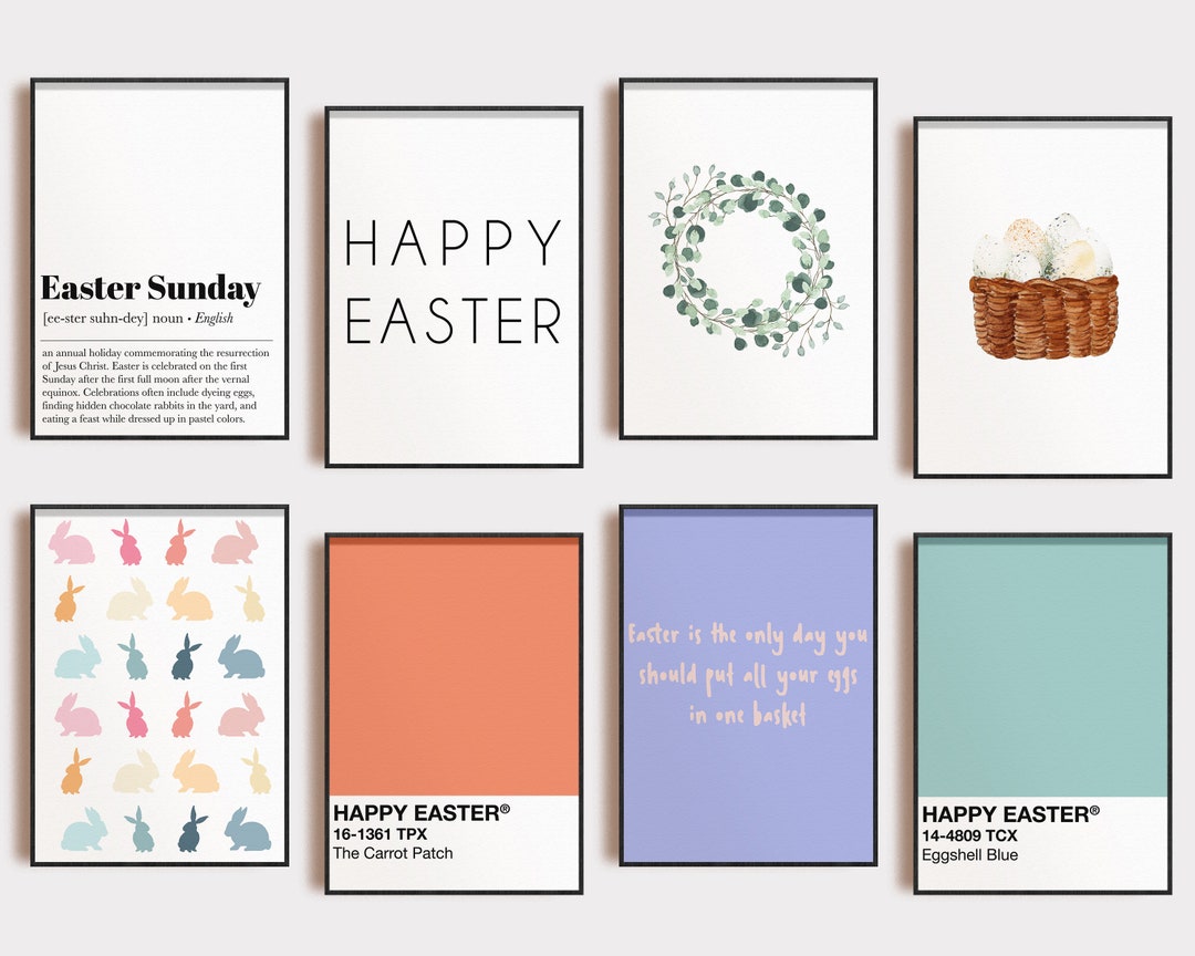 Easter Decor | 20 Easter PRINTABLES | Happy Easter Print | Easter Bunny ...