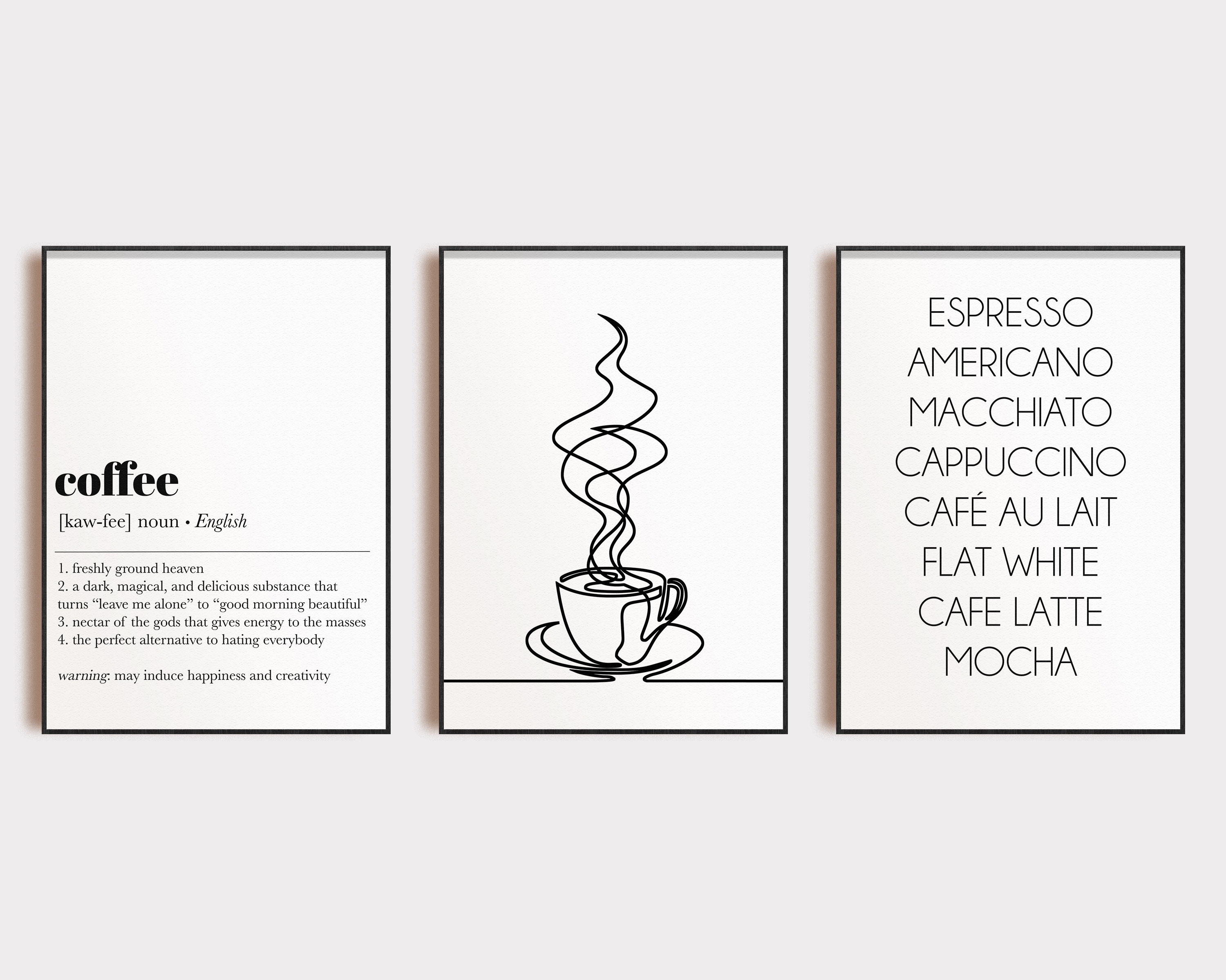 Digital Prints Art & Collectibles Kitchen Poster Printable Coffee Signs ...