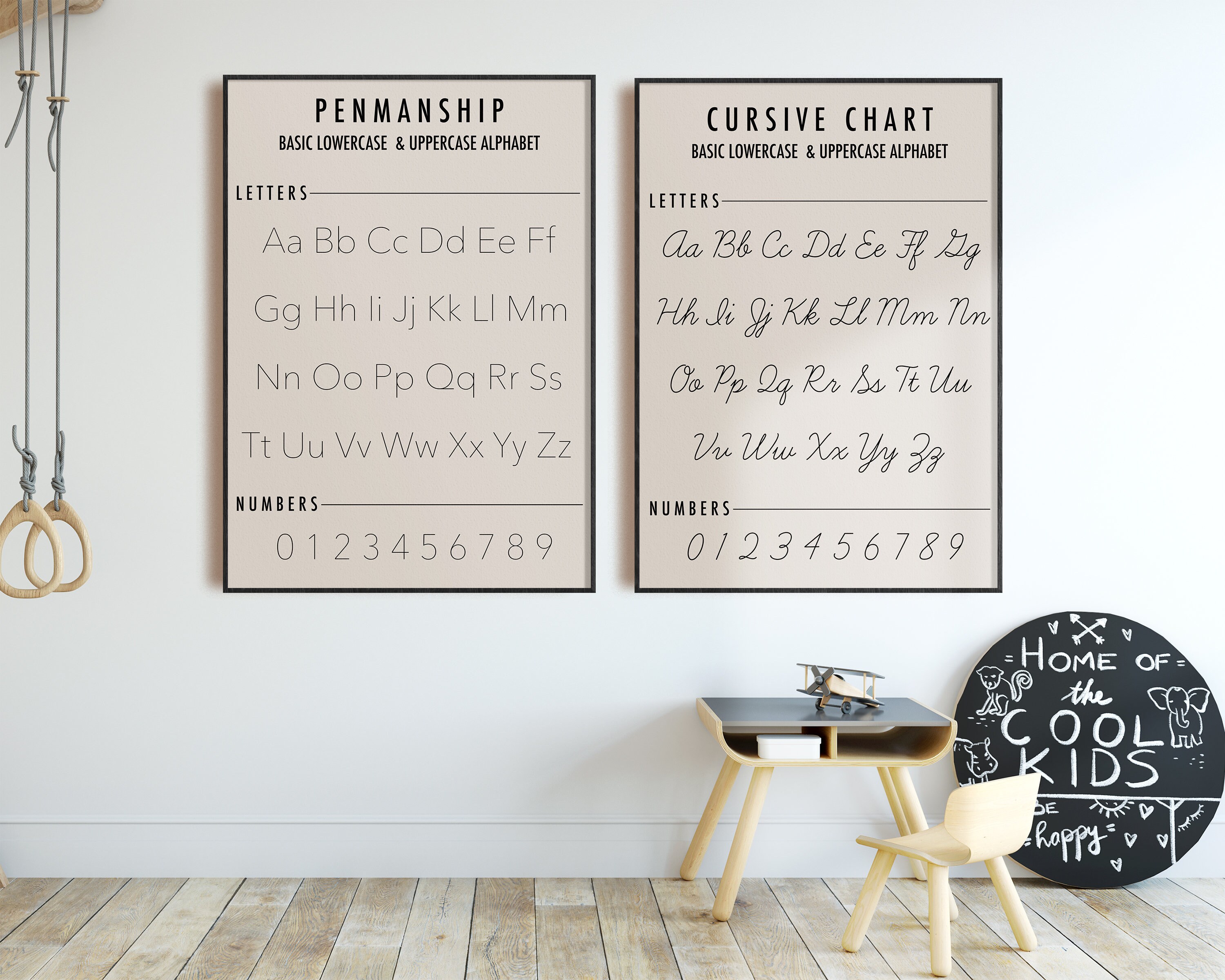 Alphabet Print and Cursive Writing Chart Set of 2 Prints | Homeschool ...