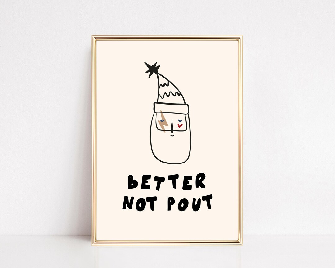 Santa Wall Art | Christmas Decor | Better Not Pout Print | Christmas ...