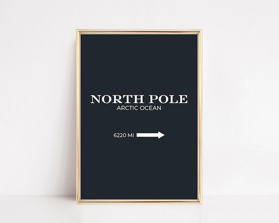 Christmas Printable North Pole Sign Scandinavian Christmas - Etsy