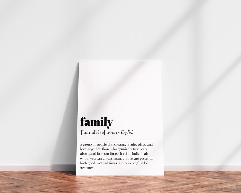 Family Definition Print | Family Art | Modern Home Decor | Wall Art for ...