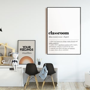 Classroom Definition Print | Minimalist Classroom Decor | Neutral ...