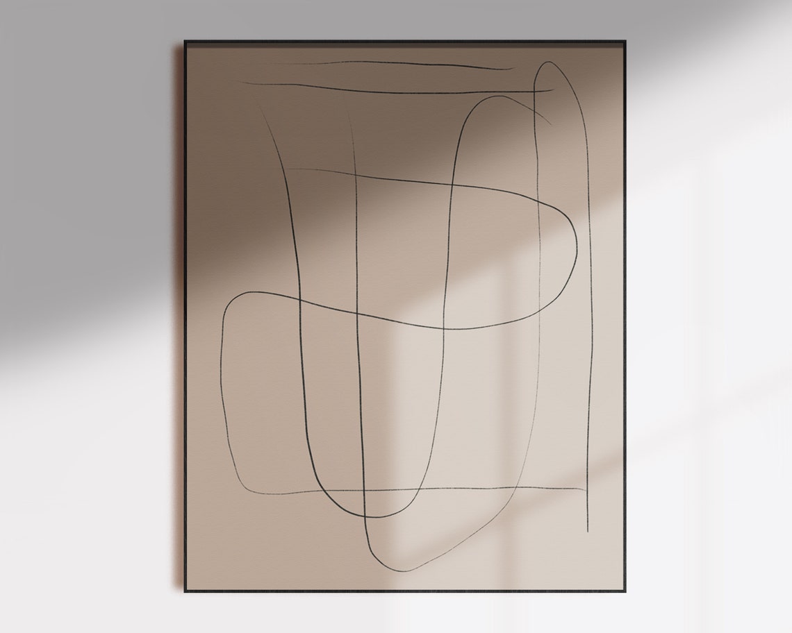 Abstract Scribble Fine Line Art Printable Home Office Decor | Etsy