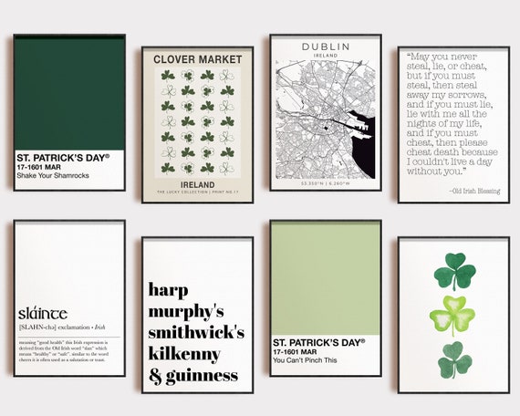 St.patricks Day Decor Set of 16 PRINTABLES St | Etsy