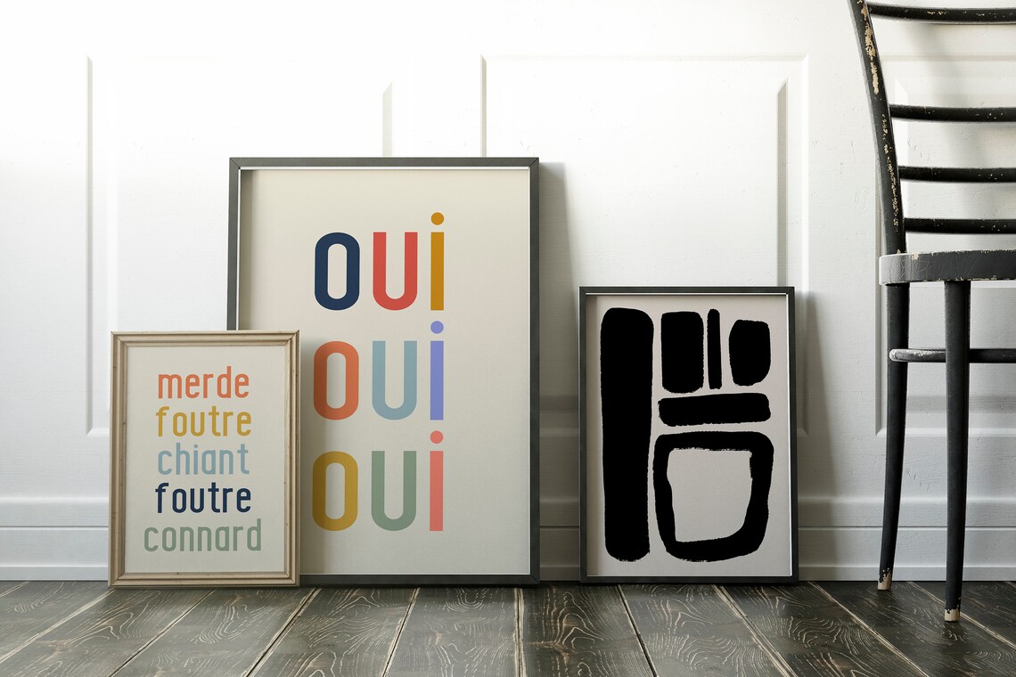 Oui Oui Art Print French Home Decor French Art Print - Etsy