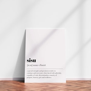 Sisu Definition Print | Finnish Wall Art | Living Room Decor | Bedroom ...